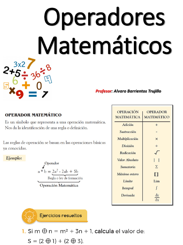 OPERADORES MATEMATICOS-4to | PDF