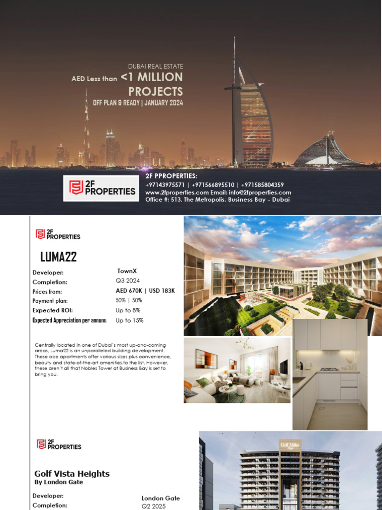 2f Properties, January Catalog +971522277398 | PDF | Business | Finance ...