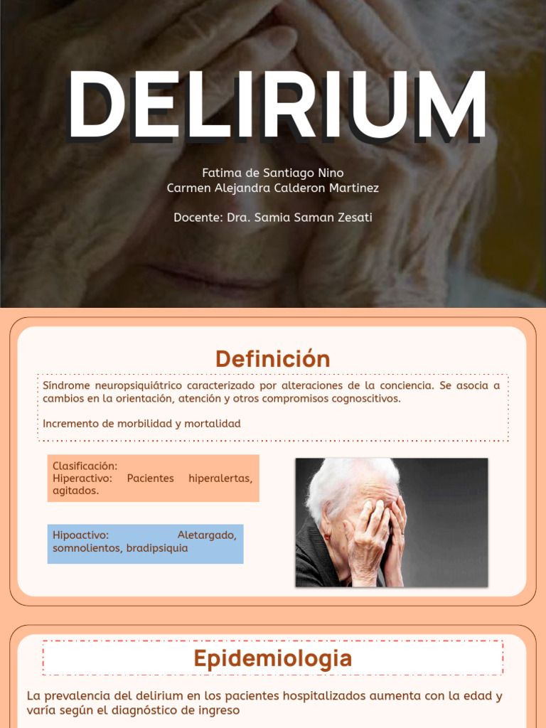 Delirium: Definición y Manejo Clínico | PDF | Relaciones personales ...