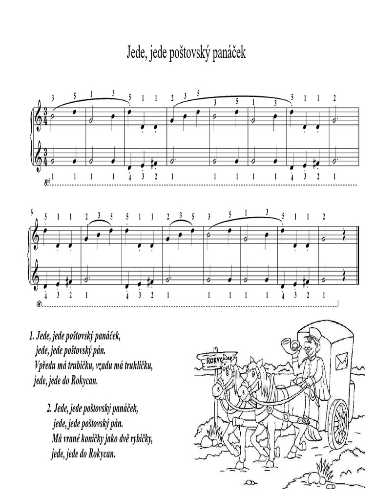 Jede, Jede Poštovský Panáček-noty | PDF