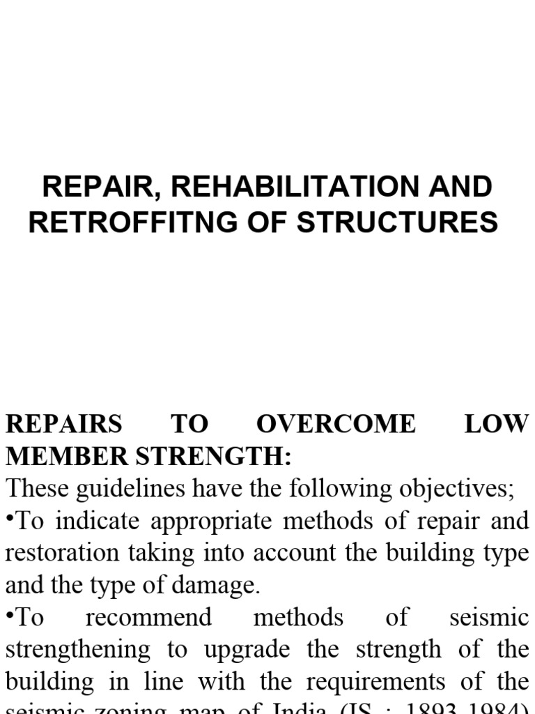 Repair Rehabilitation | PDF | Concrete | Wall