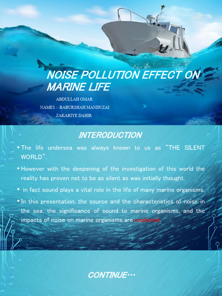 Impact of Noise Pollution on Marine Life | PDF | Earth Sciences ...