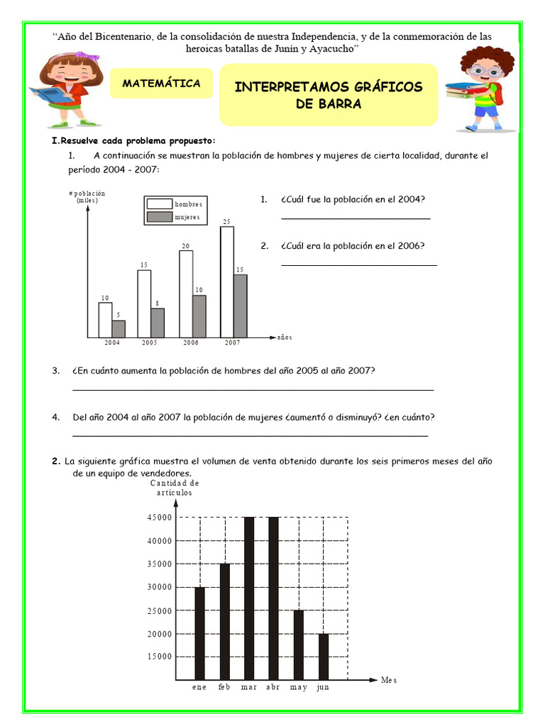 Ficha-Mierc-Mat-Interpretamos Gráficos de Barra | PDF