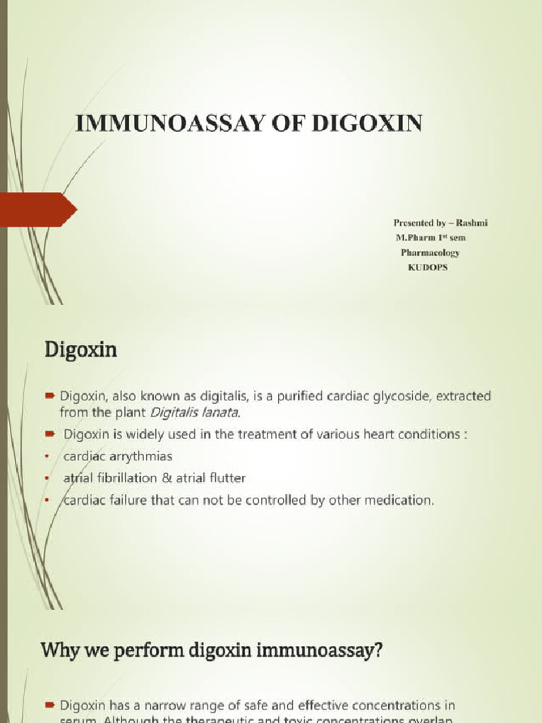 Immunoassay of digoxin | PDF