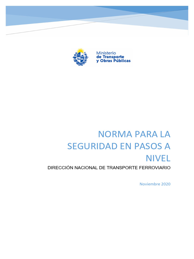 Norma para La Seguridad en Pasos A Nivel y Anexos | PDF