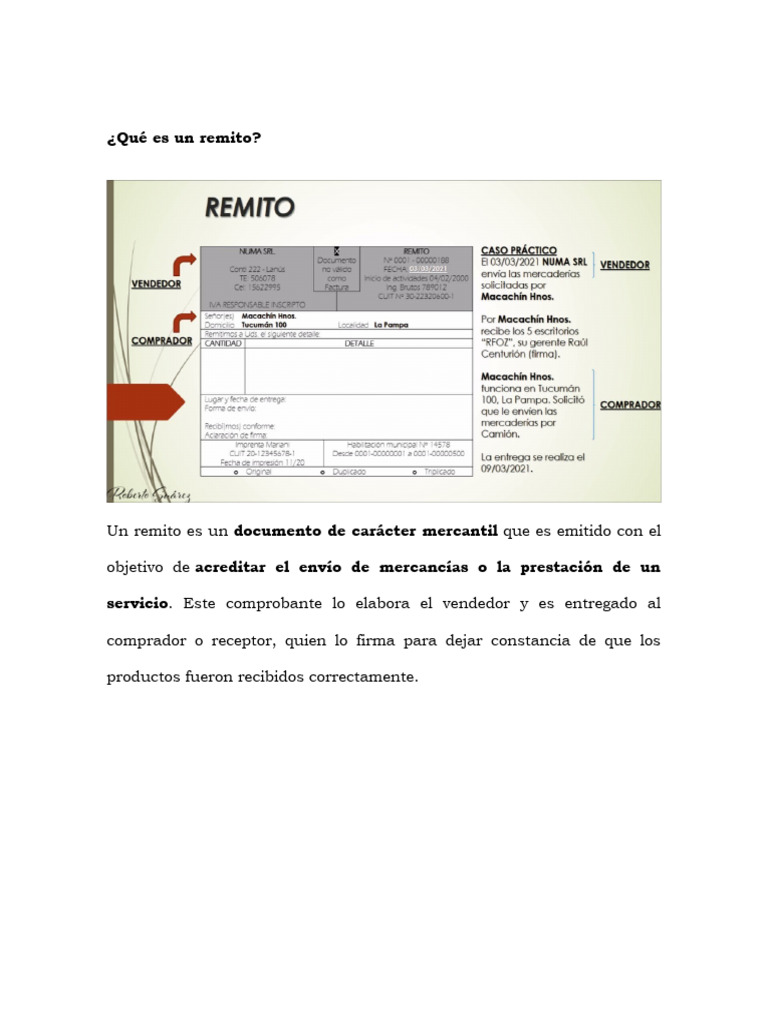 Qué Es Un Remito | PDF | Finanzas y administración del dinero
