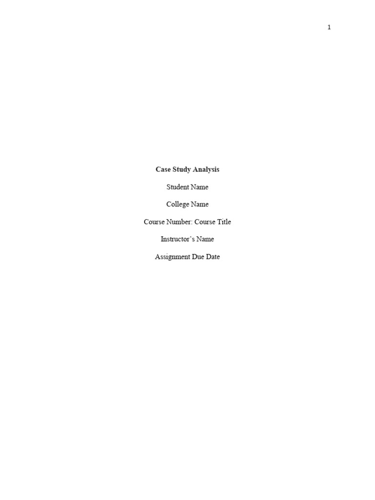 Case Study Analysis | PDF