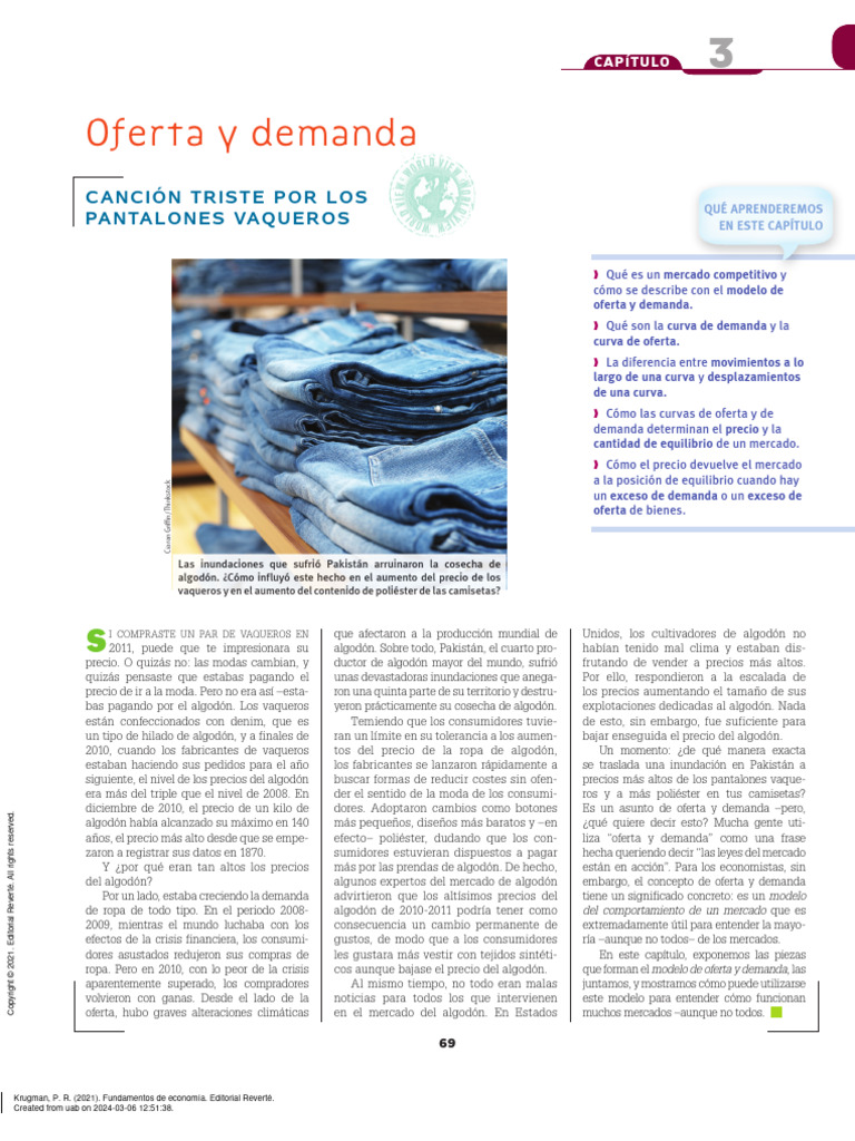 Fundamentos de Economía - (Capítulo 3 Oferta y Demanda) | PDF | Mercado ...