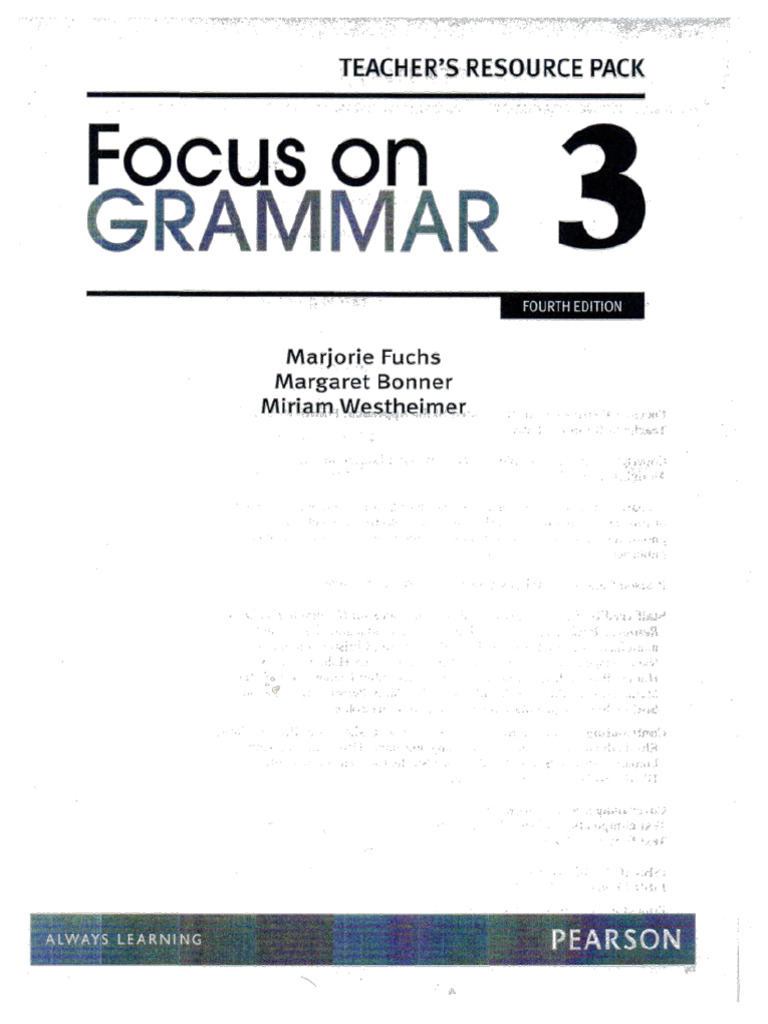 Answer Key - Focus On Grammar 3 (4th Ed.) | PDF