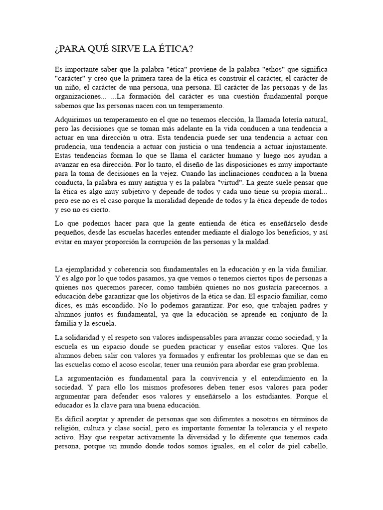la etica | PDF | Escuelas | Moralidad