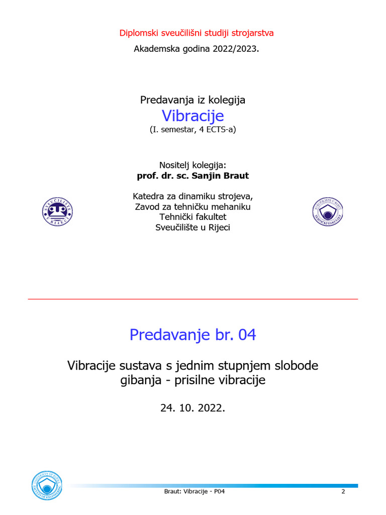 Vibracije P04 2022-23 | PDF