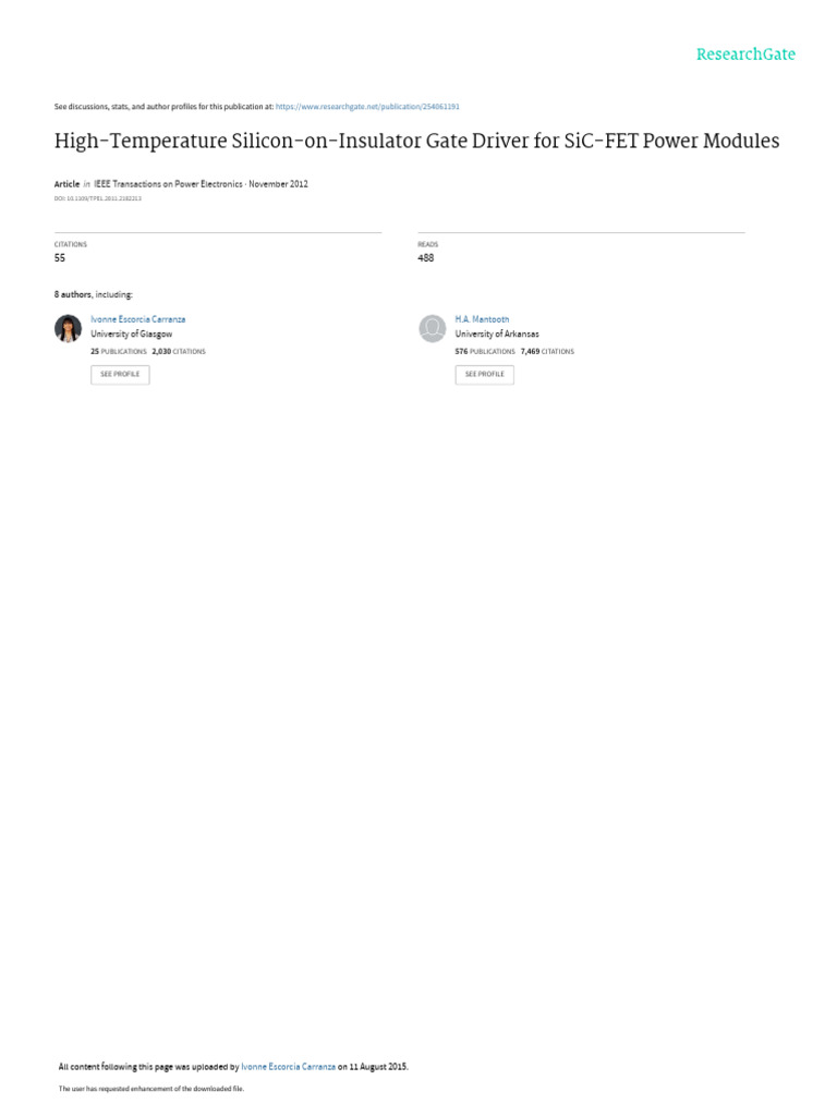 High-Temperature Silicon-on-Insulator Gate Driver | PDF | Field Effect Transistor | Power Inverter
