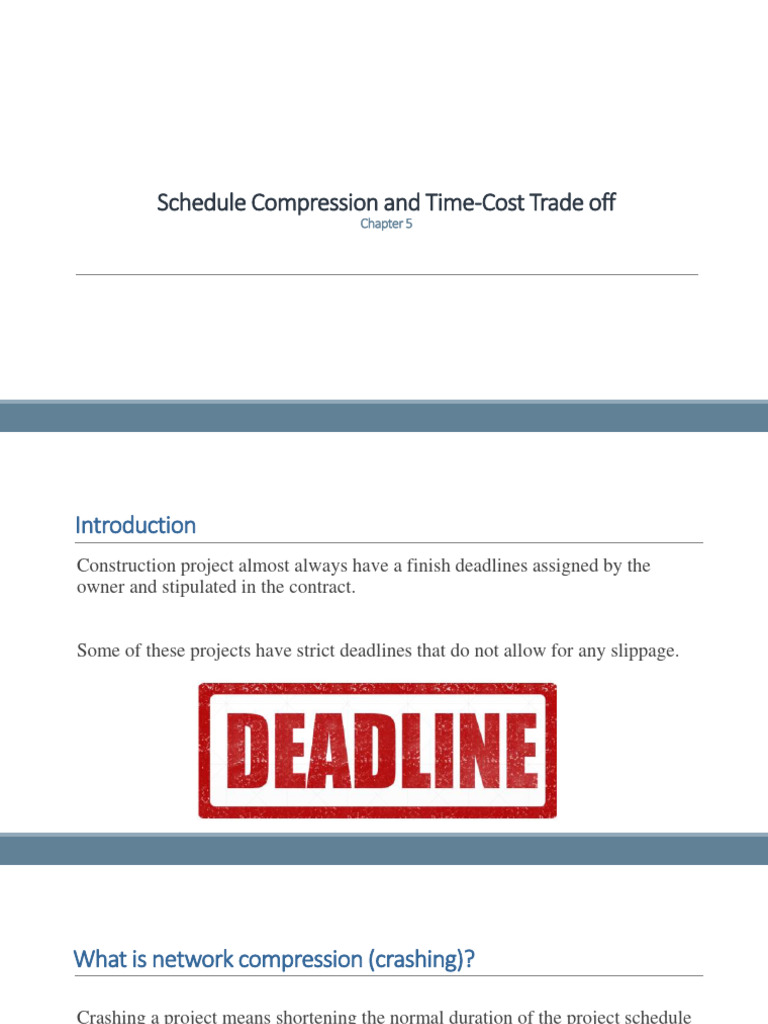 Chapter 5-Schedule Compression and Cost-Time trade-off | PDF