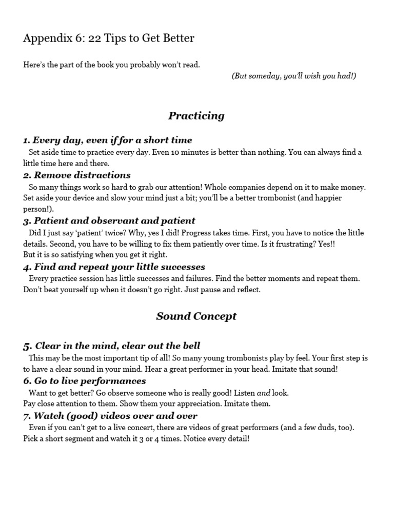trombone tips | PDF | Breathing