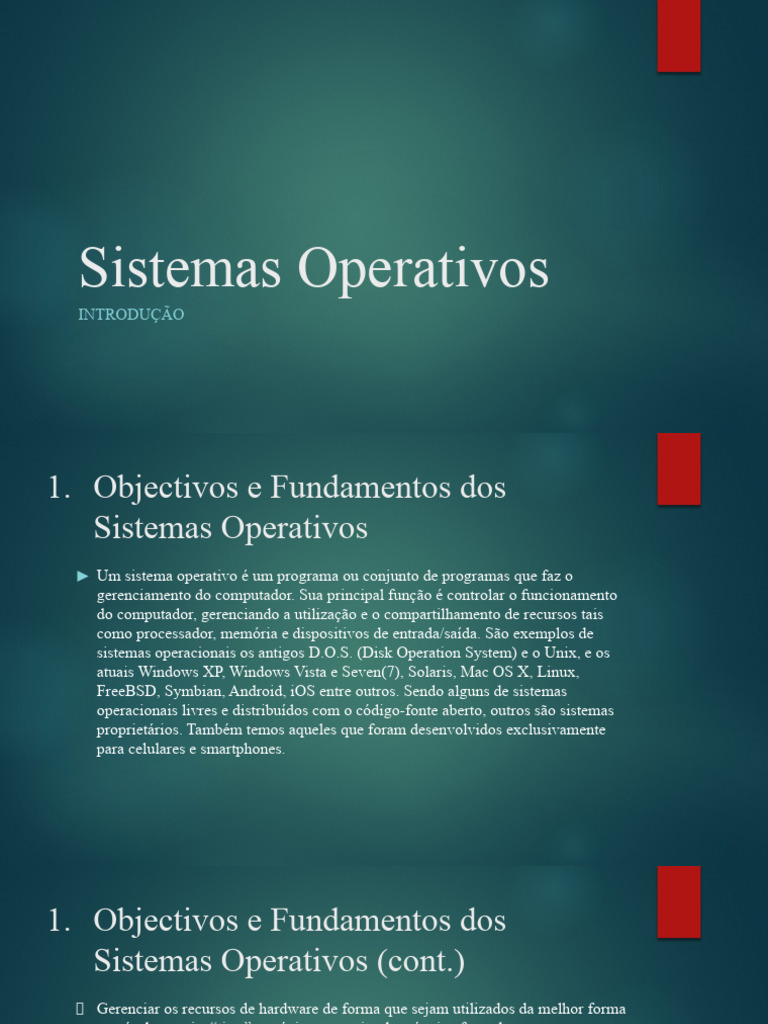 Tipos e Funções dos Sistemas Operativos | PDF | Sistema operacional ...