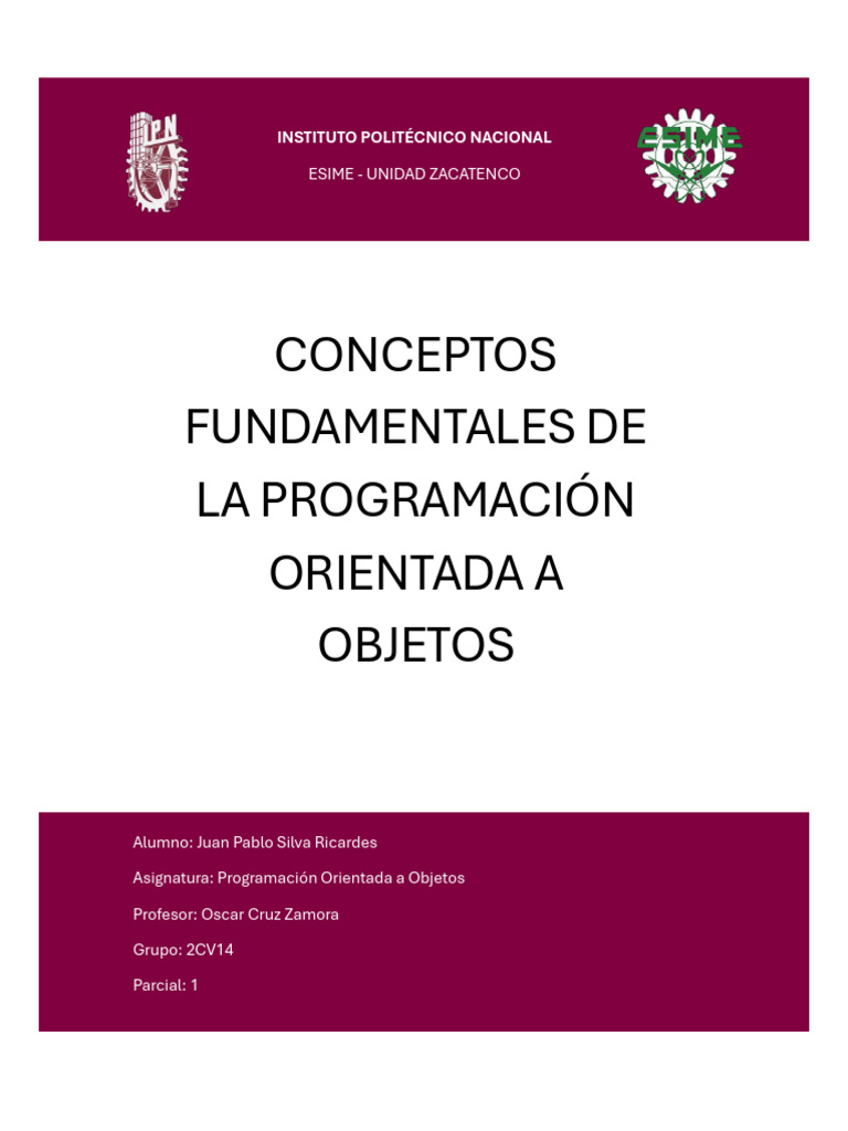 Conceptos Fundamentales De La Programación Orientada A Objetos