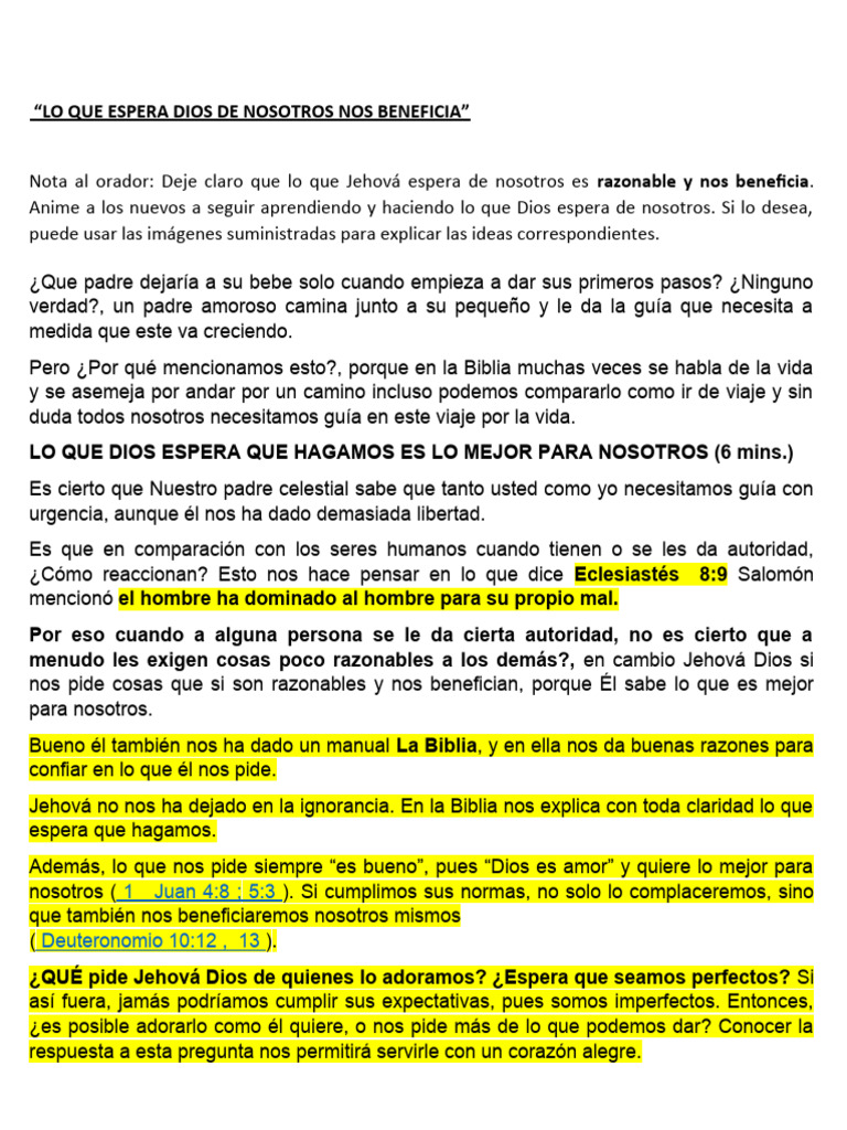 Lo que Dios espera de nosotros | PDF | Amor | Contenido bíblico