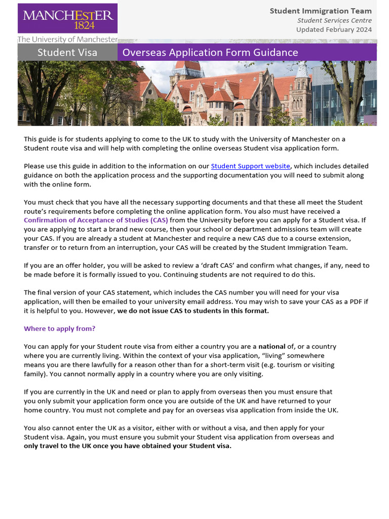 UK Student Visa Guide for Manchester Applicants | PDF | Travel Visa ...