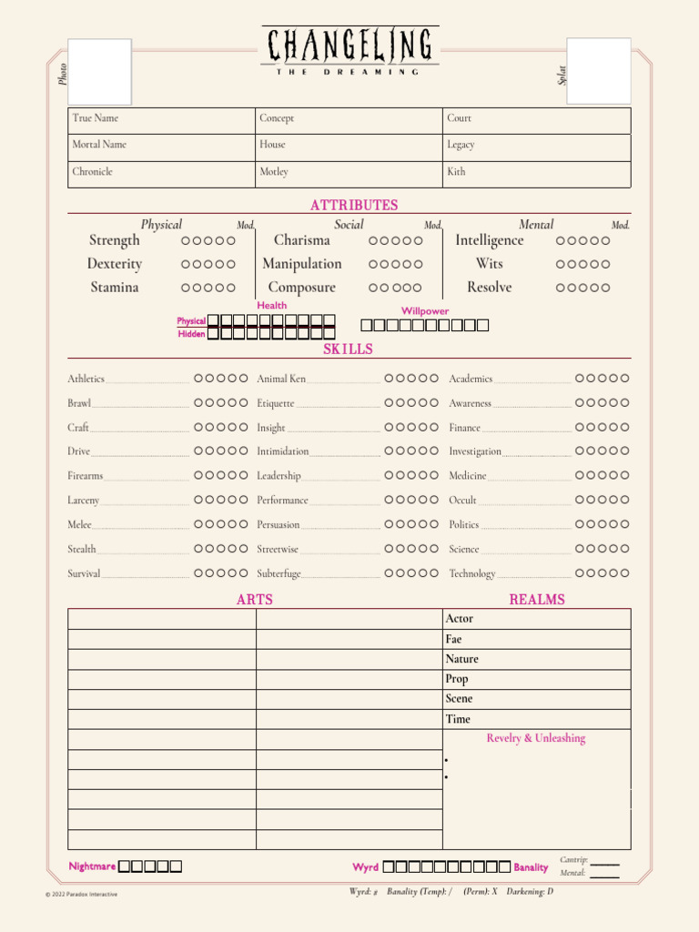 C5 Character Sheet | PDF
