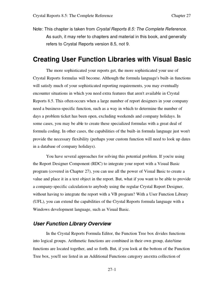 Create User Function Libraries in VB | PDF | Component Object Model | Subroutine