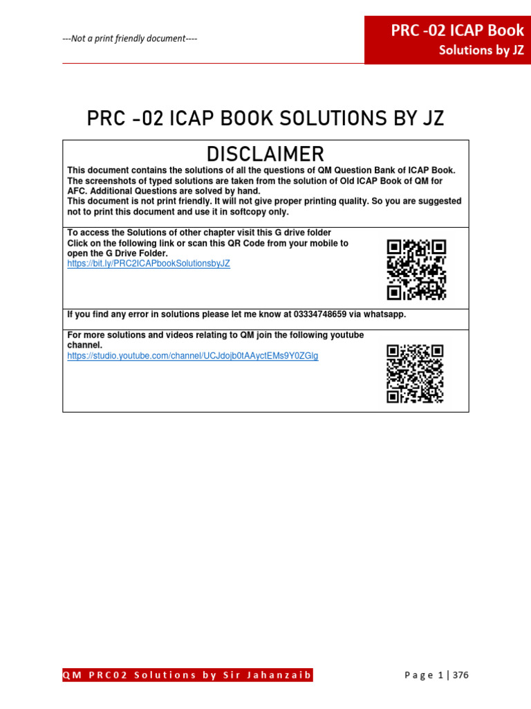 ICAP QM QM Solution (Full Book) | PDF | Regression Analysis | Equations