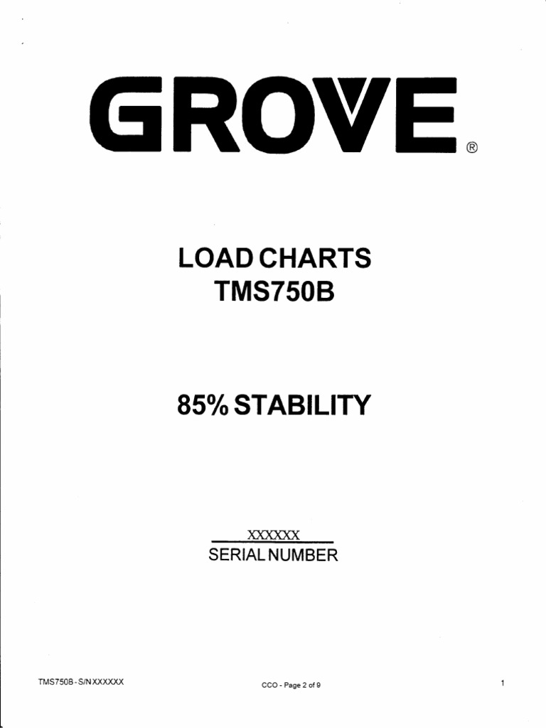 Anexo Grove TMS 700B Tabla de Carga Load Chart - MCST 4A - 4B (v1.1) | PDF | Crane (Machine ...
