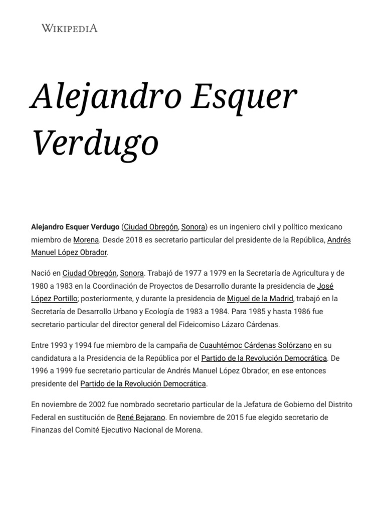 Alejandro Esquer Verdugo - Wikipedia, La Enciclopedia Libre | PDF ...