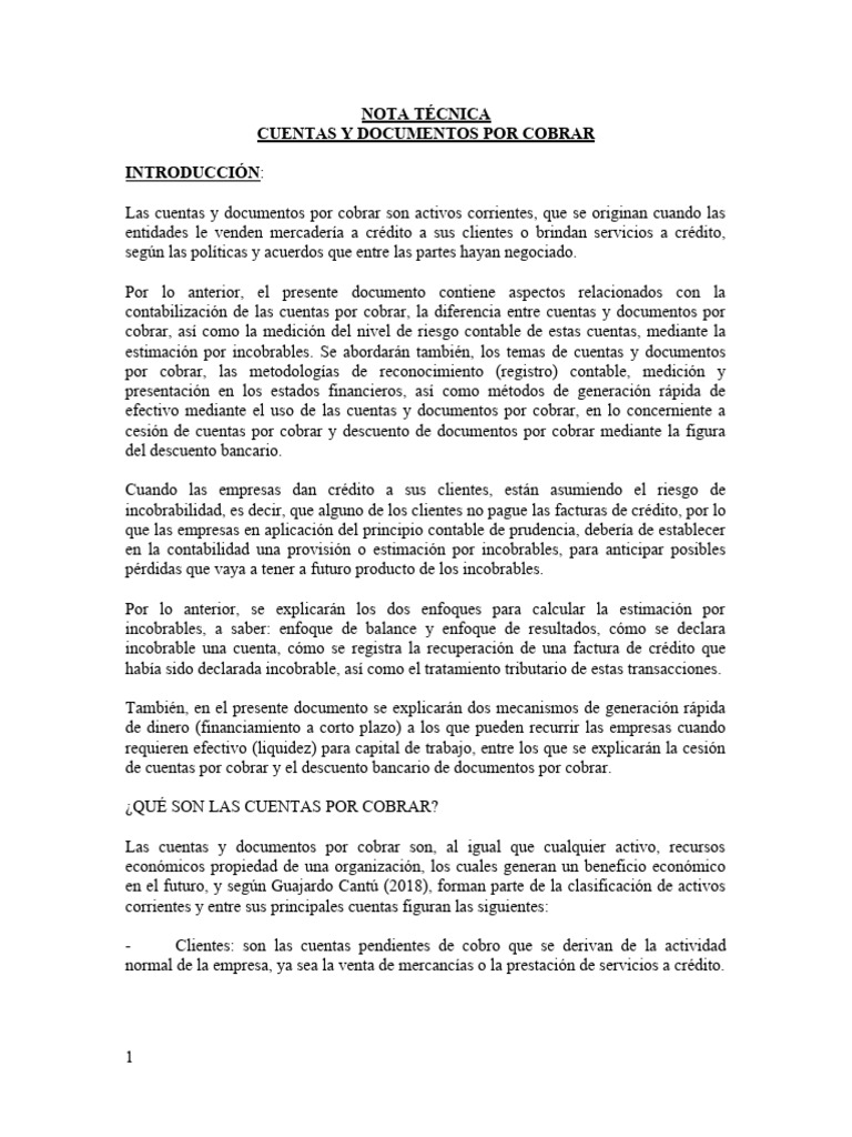 Lectura Cuentas y Documentos Por Cobrar-1 | PDF