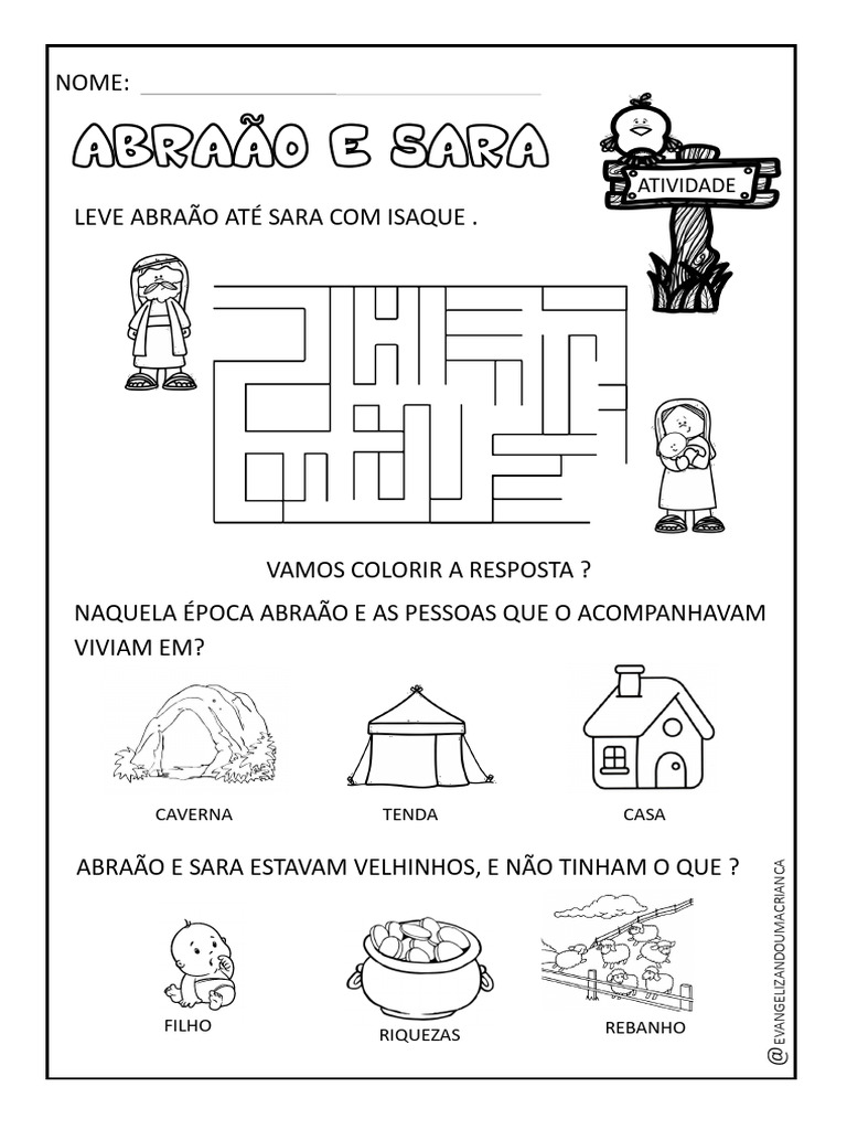 Atividades Infantis sobre Abraão e Sara | PDF