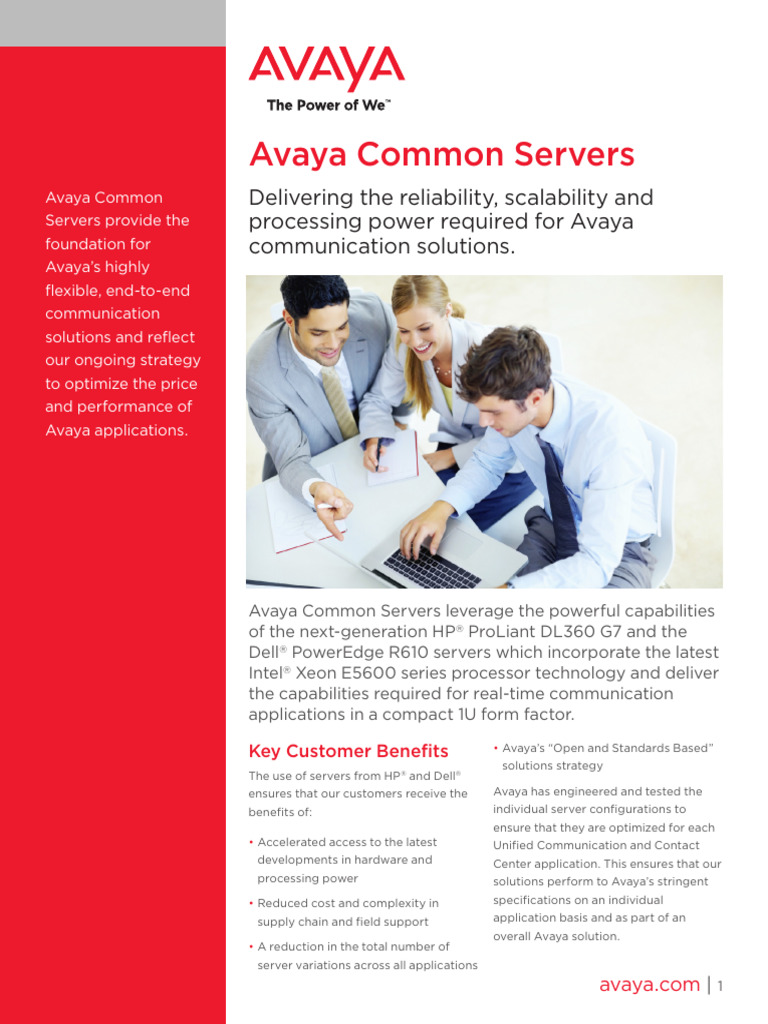 Avaya Common Servers Fact Sheet UC4824 2011 | PDF | Server (Computing) | Computer Hardware