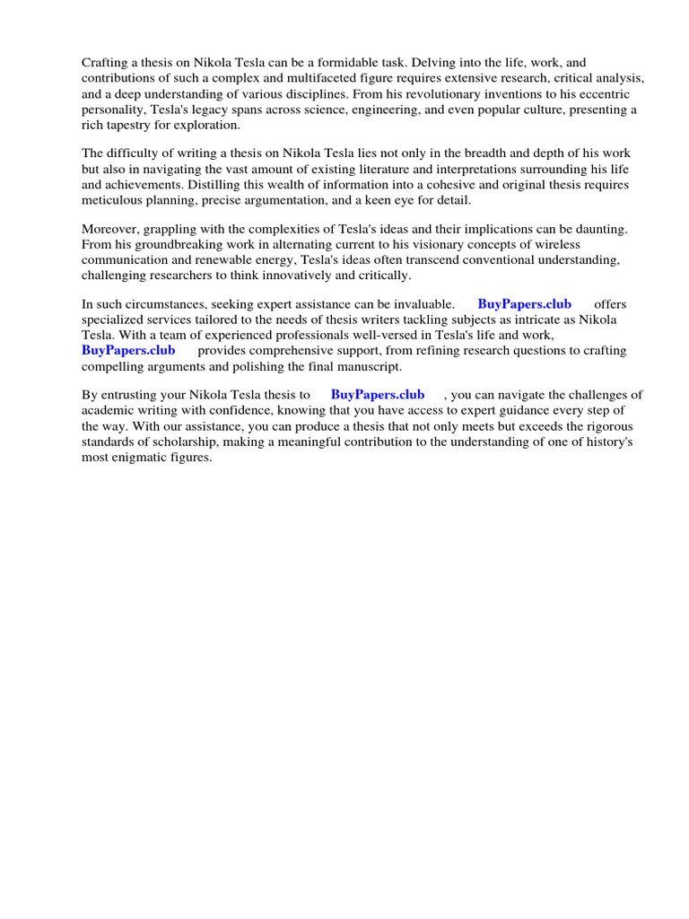 Research Paper Nikola Tesla | PDF | Nikola Tesla | Alternating Current