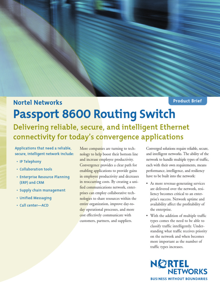 Nortel Passport_8600_Routing_Switch 2003 | PDF | Computer Network ...