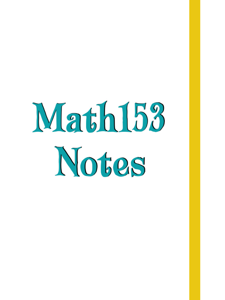 Math 153 Polynomial and Trigonometric Notes | PDF