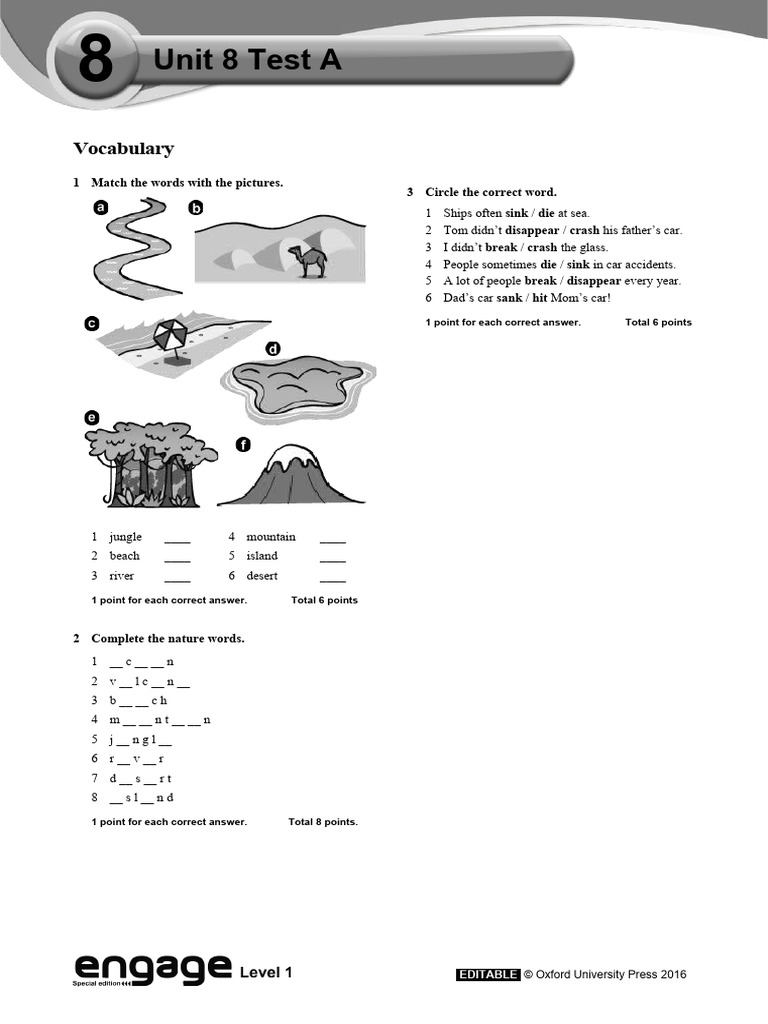 Engage 1 Unit 8 Test A | PDF | Tutankhamun
