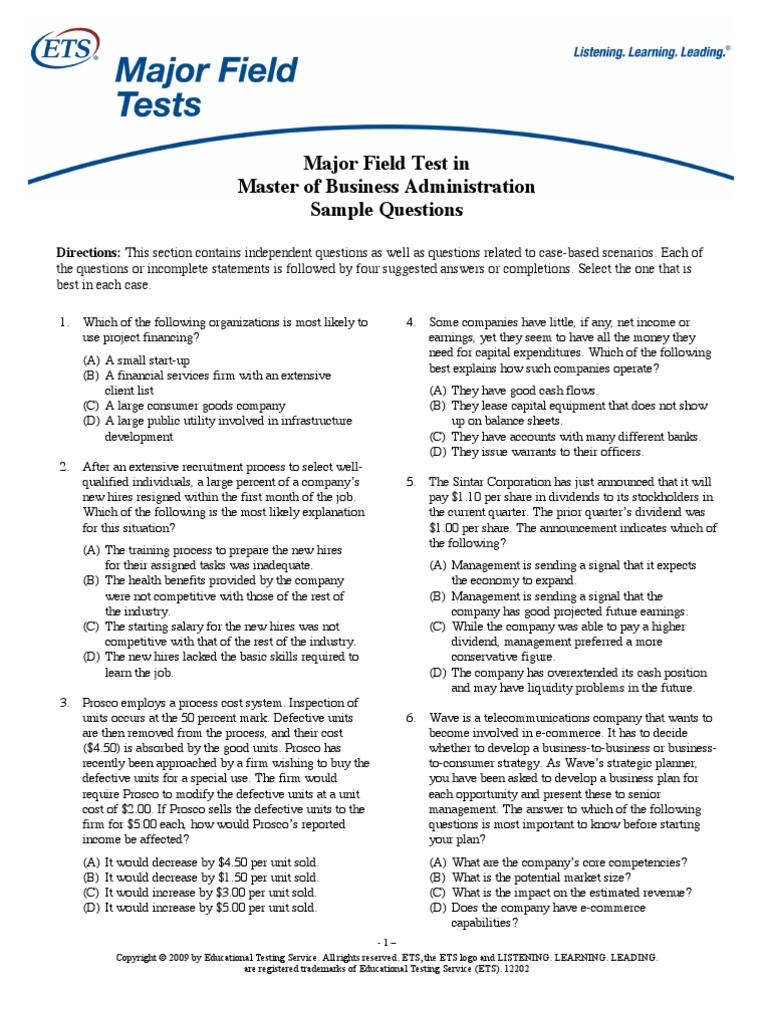 Sample Questions MBA | PDF | Dividend | Stocks
