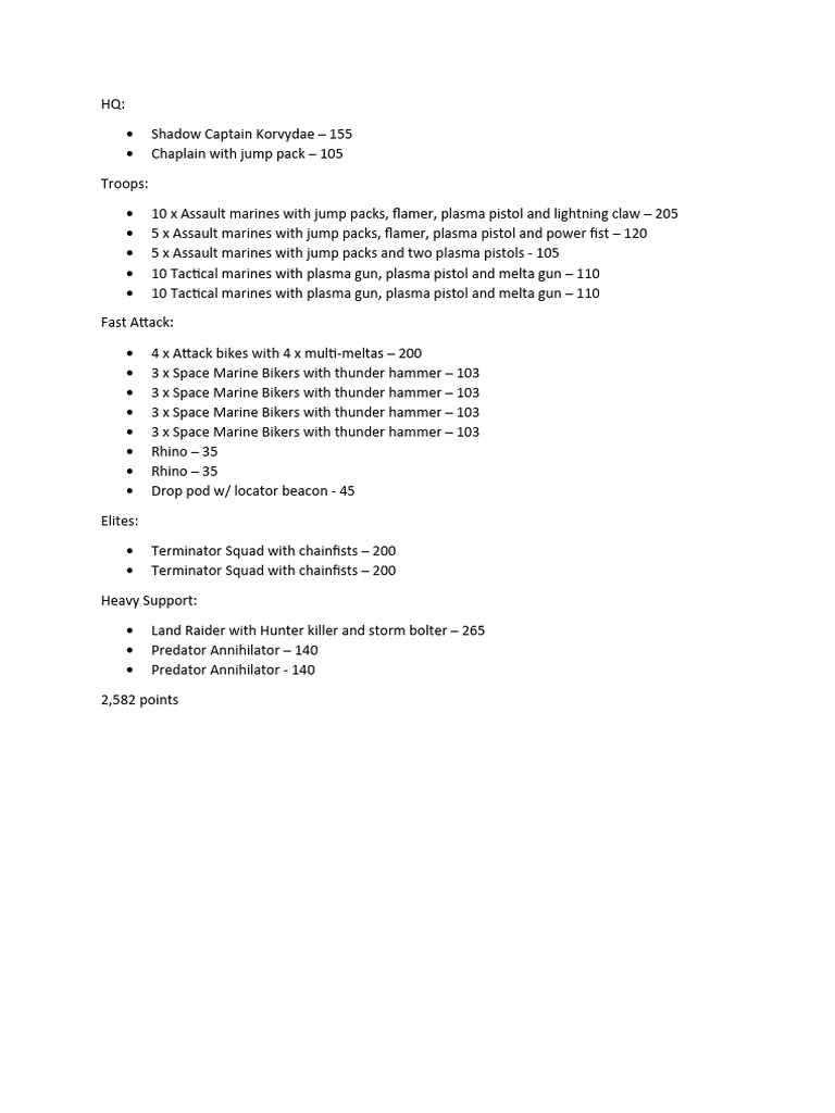 2025 Raven Guard Army List Overview | PDF | History