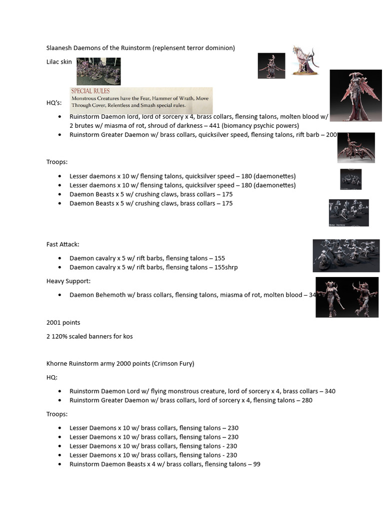 Slaanesh Daemons of The Ruinstorm | PDF