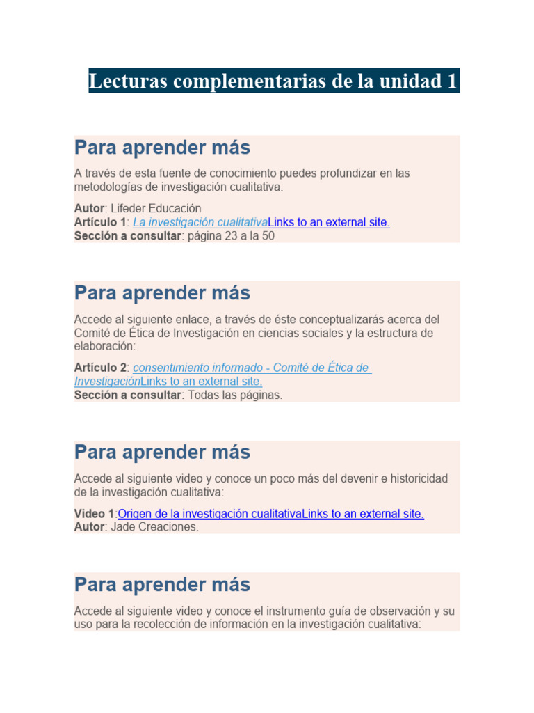 Lecturas Complementarias | PDF