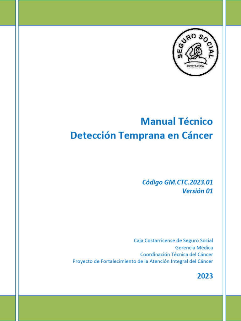 (Anexo 1.1) Manual Técnico Detección Temprana en Cáncer Código GM - CTC ...