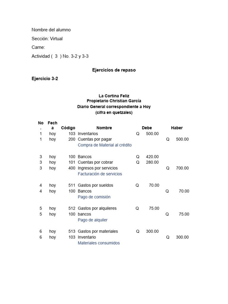 EJERCICIO CAPITULO 3 SEMANA 3 | PDF | Economía Financiera | Contabilidad