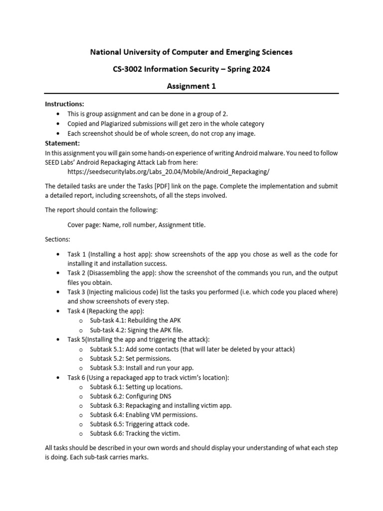 Assignment 1 | PDF | Malware | Information Technology