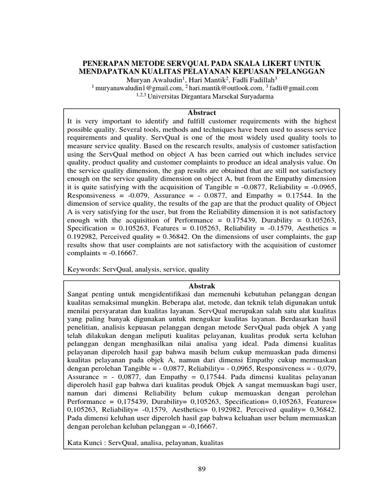 ServQual Likert Analysis for Customer Satisfaction | PDF | Knowledge Management | Production And ...