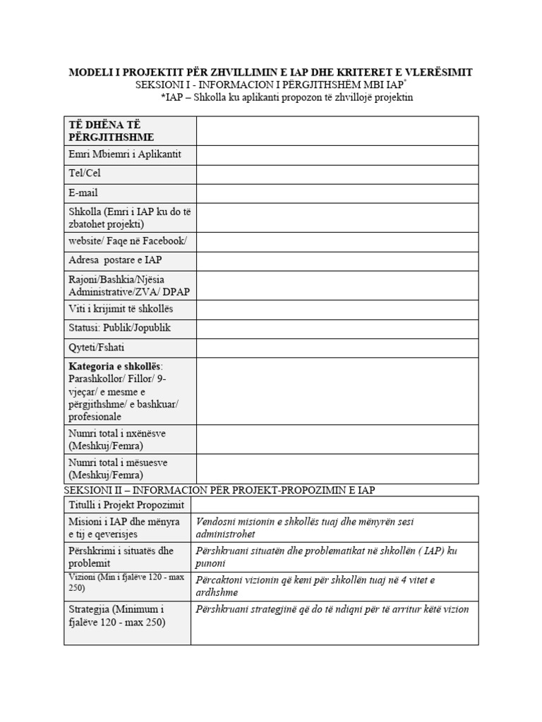 Format Projekt Propozimi | PDF