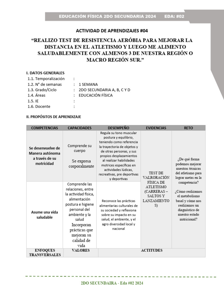 Sesión #04 Eda 2 2do Sec | PDF