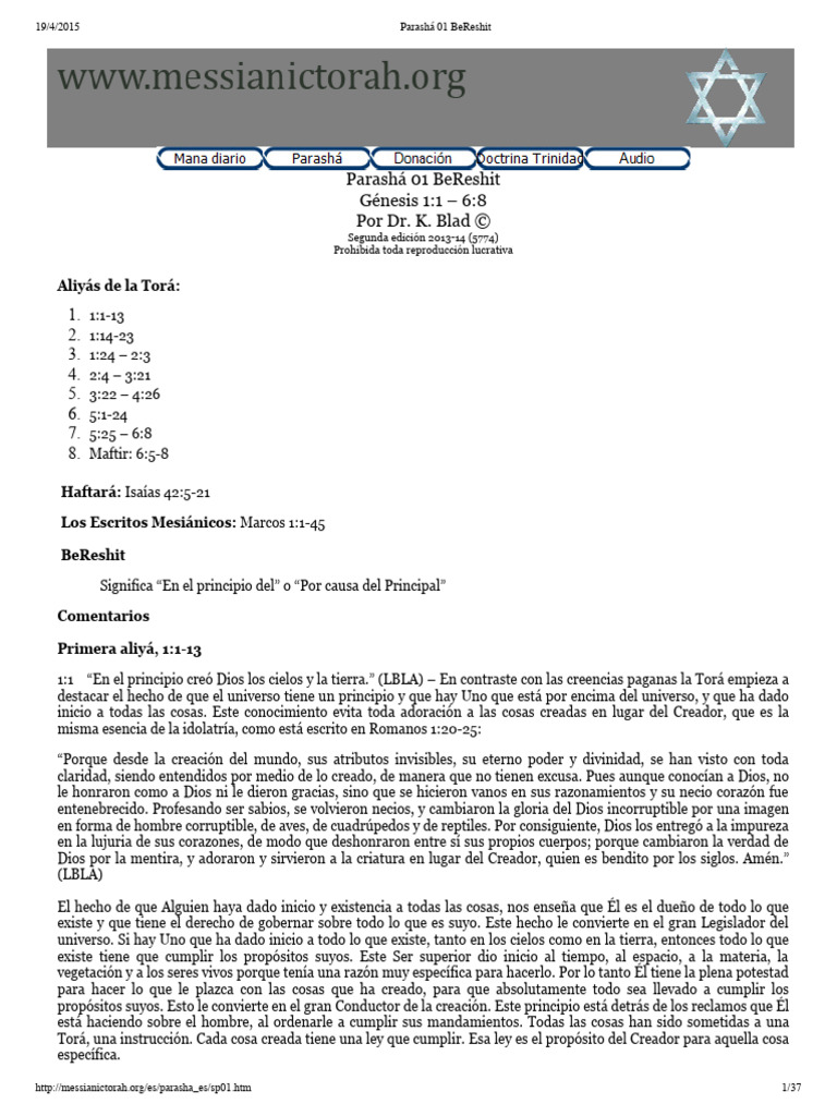 Parashá 01 BeReshit | PDF