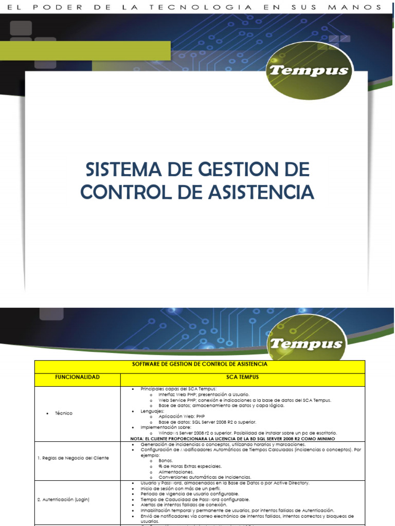 Tempus SCA - Standar - 240517 | PDF | Servidor SQL de Microsoft | Aplicación web