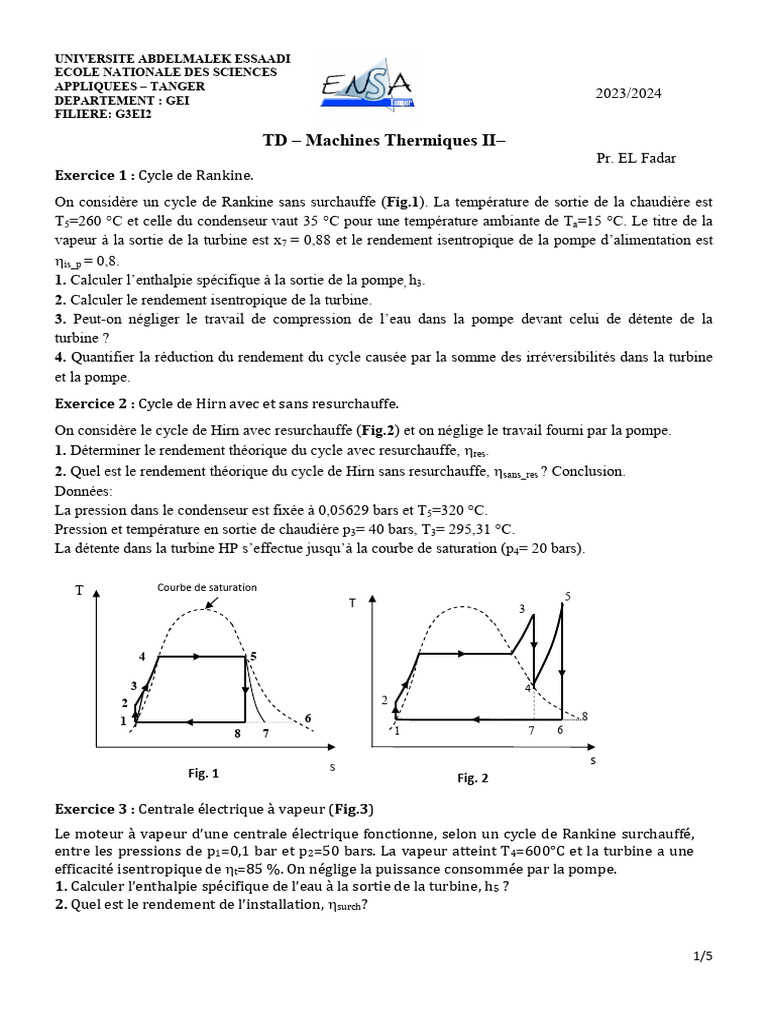 TD - Machines Thermiques II | PDF