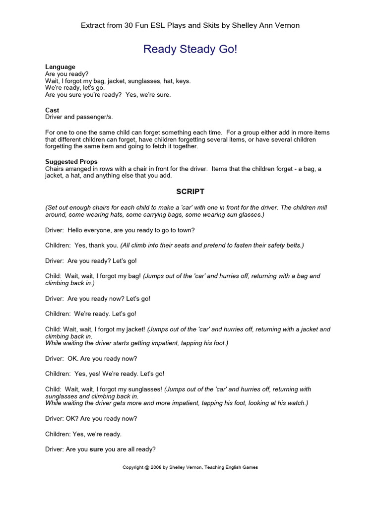 Free - ESL - Play 1 | PDF | Language Arts & Discipline | Home & Garden