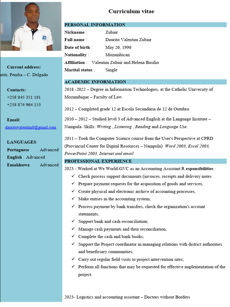 Zubair's IT & Accounting CV | PDF | Microsoft Windows | Operating System