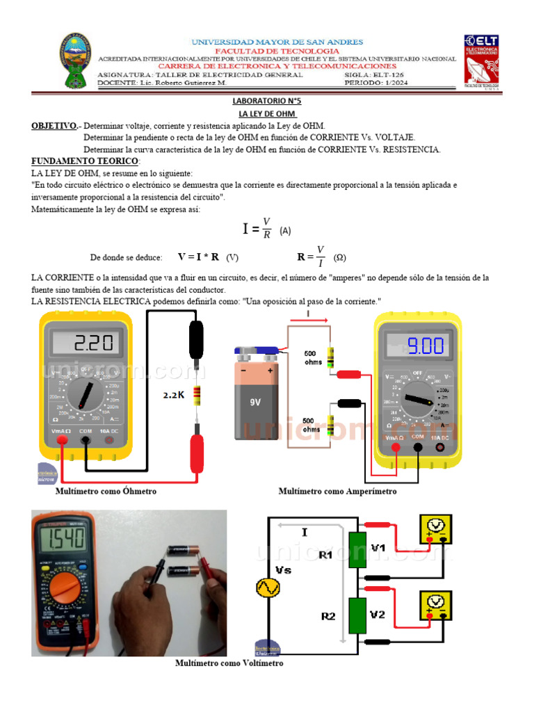 Lab-5-Electronica 2-2023 | PDF | voltaje | Resistor